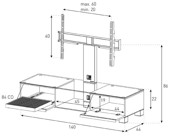 Moderní TV stolek MD 8140 (dekor dřeva výběr)