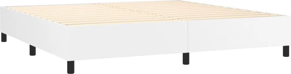 Box spring postel s matrací bílá 200x200 cm umělá kůže 3142864