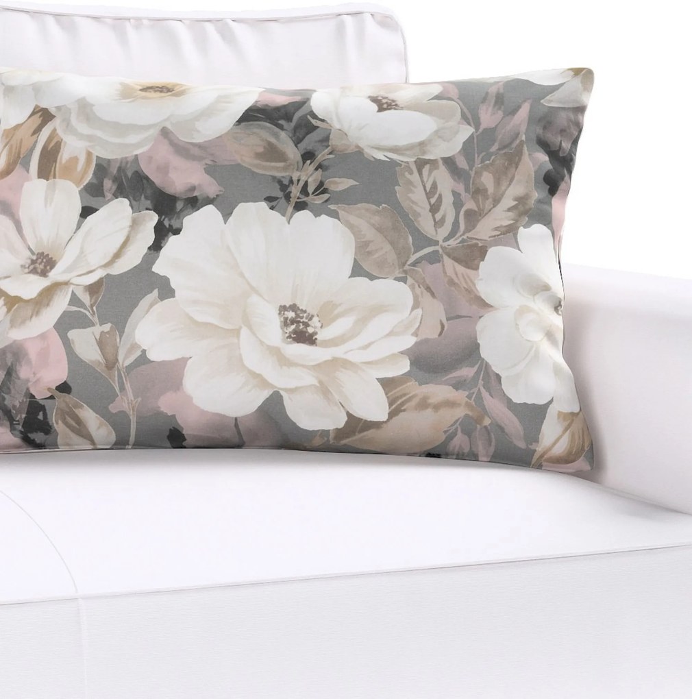 Kinga - potah na polštář jednoduchý obdélníkový barva šedá látka vzorované