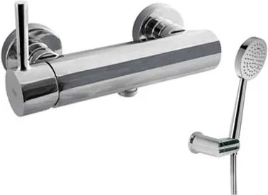 TRES - Jednopáková sprchová baterieRuční sprcha s nastavitelným držákem, proti usaz. vod. kamene a flexi hadice SATIN. 20316701