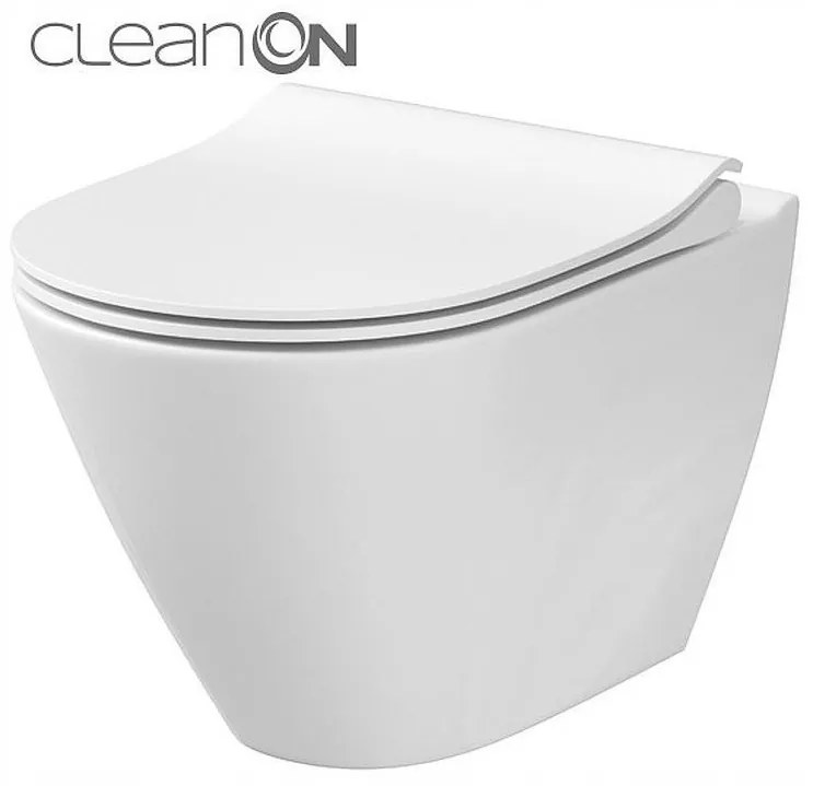 Cersanit City Oval CleaOn, závěsná wc mísa bez sedátka, bílá, K35-025