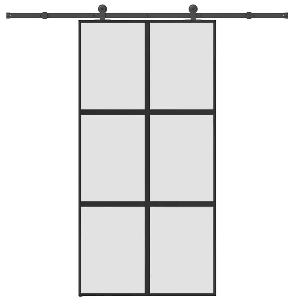 Posuvné dveře s kováním 102,5x205 cm tvrzeného sklo a hliník