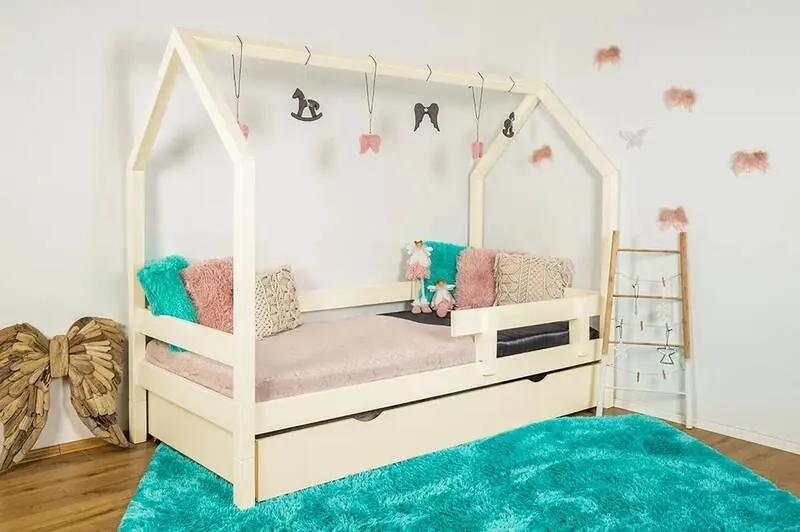 MAXIDO Dětská postel domeček Snílek - jeden šuplík 180x80 Bílá