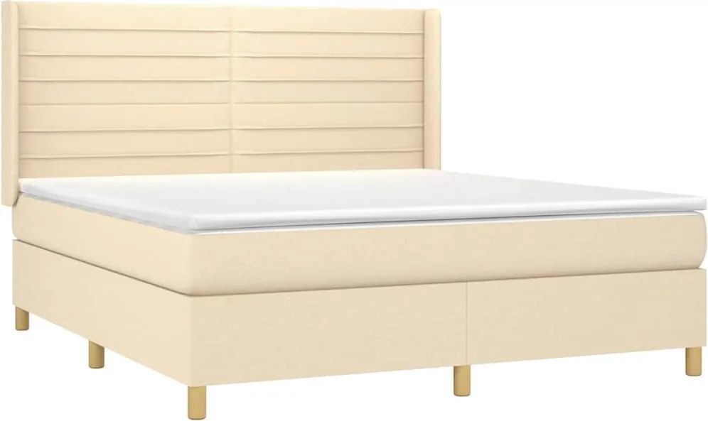 Box spring postel s matrací krémová 160x200 cm textil 3132086