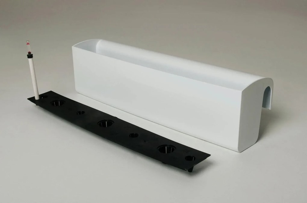 Balkonový truhlík BALKONA CLASSICO, plast, šířka 80 cm, bílý lesk