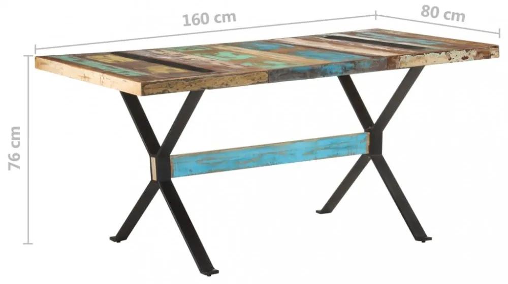 Jídelní stůl dřevo / ocel Dekorhome 160x80x76 cm