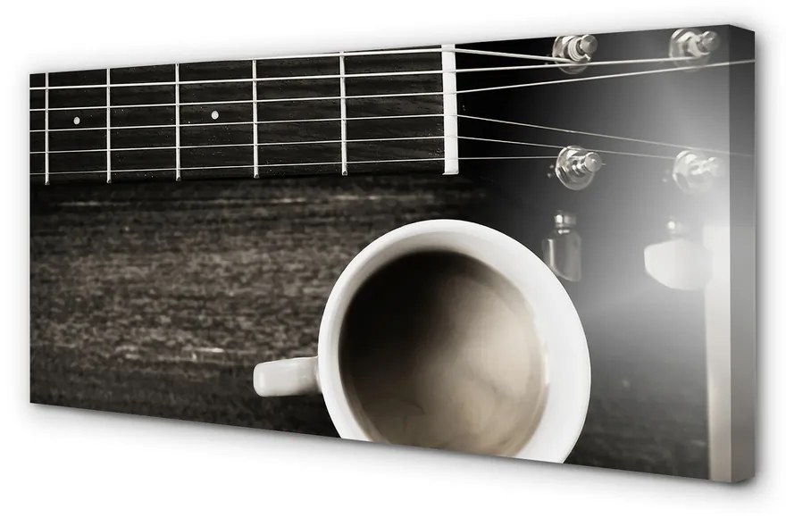 Obrazy na plátně coffee kytara 140x70 cm