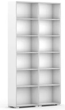 Knihovna SILVER LINE, 2 sloupce, 2230 x 1200 x 400 mm, bílá