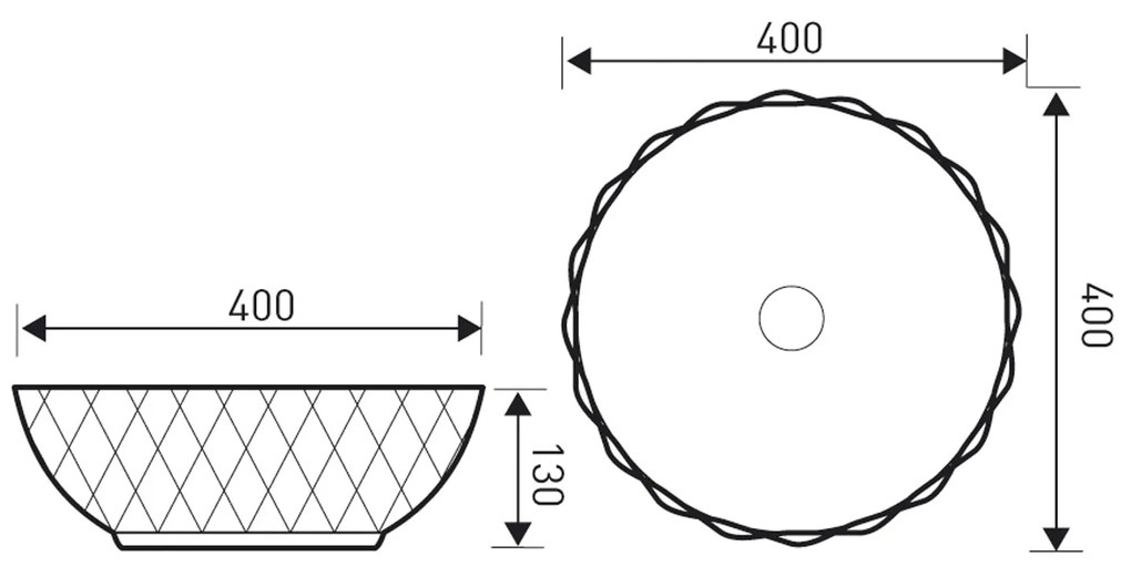 Novoterm Keramické umyvadlo na desku NV-KR-33 bílé