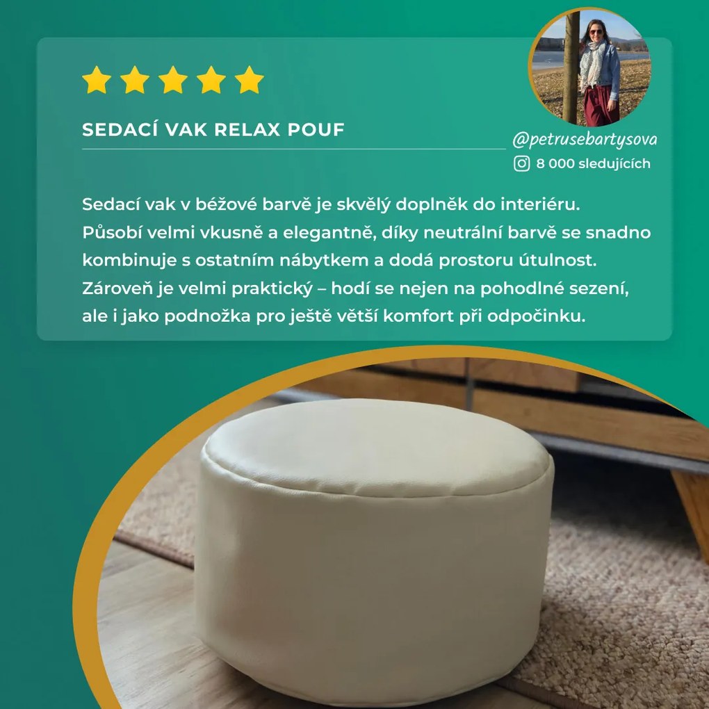 Praktik home Sedací vak RELAX POUF blue - 25 x 45 cm cm