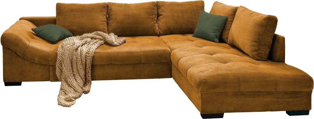 XXXLutz ROHOVÁ SEDAČKA, textil, koňaková P & B - Sedací soupravy - 002310006714