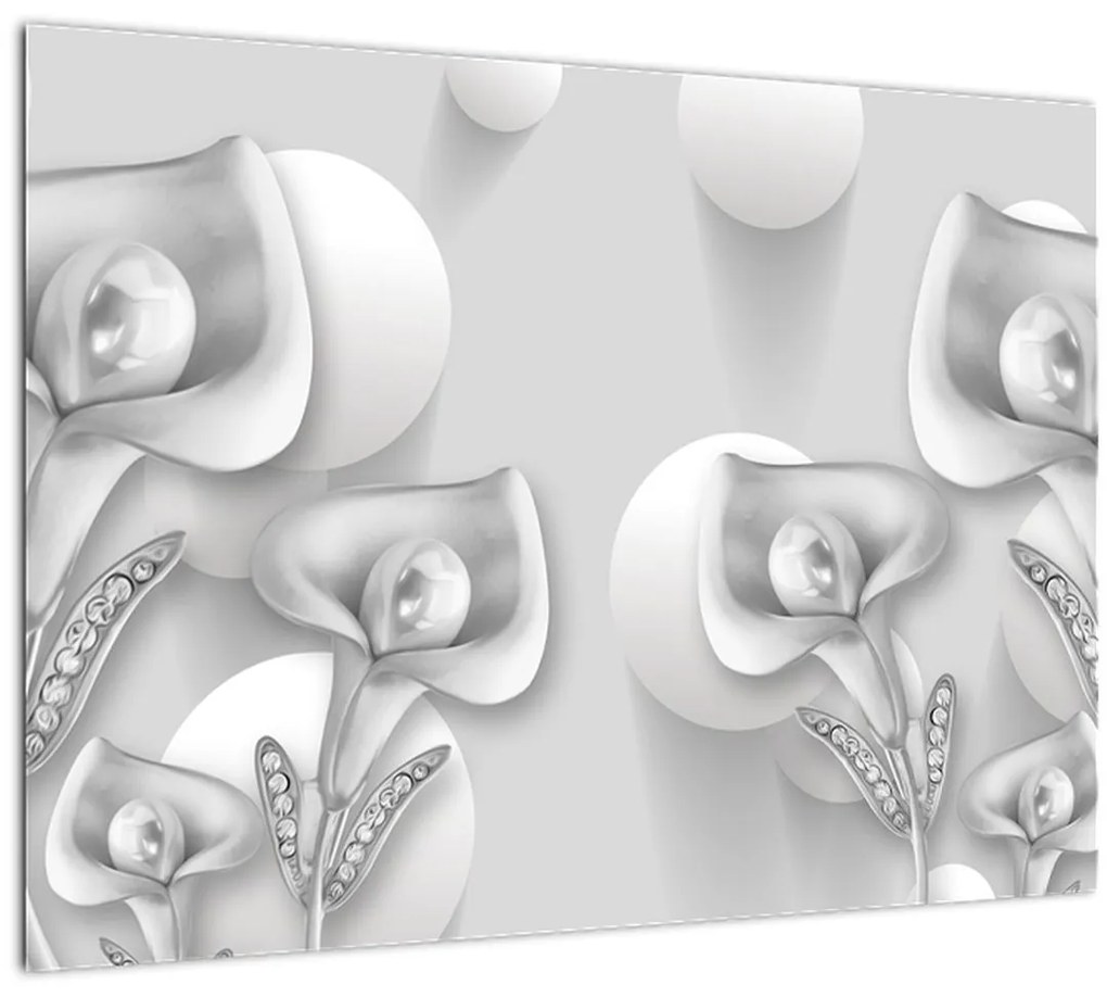 Skleněný obraz - Květinová design (70x50 cm)
