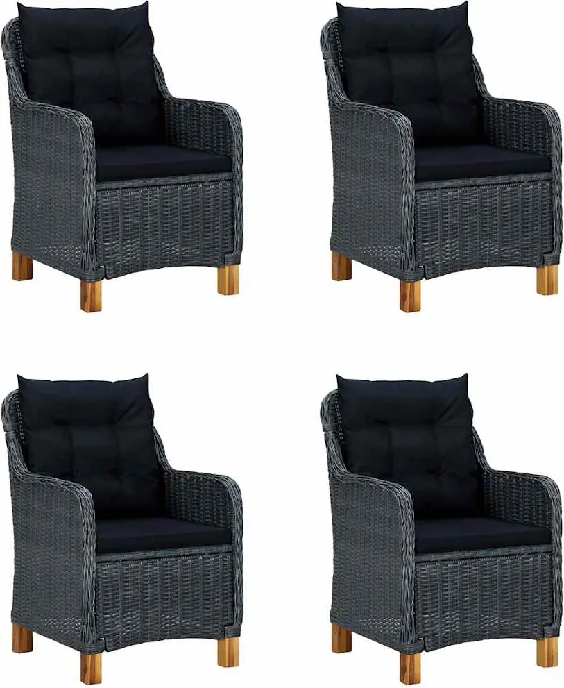 5dílný zahradní jídelní set tmavě šedý 3068789