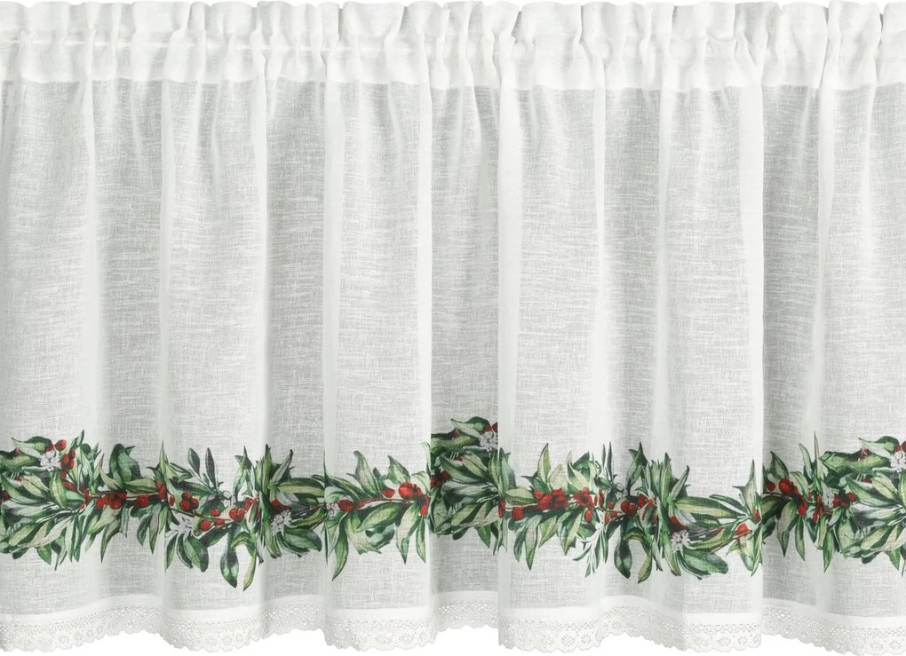 KRÁTKÁ VÁNOČNÍ ZÁCLONA NA PÁSCE XMAS8 150X60 CM VZOROVANÁ