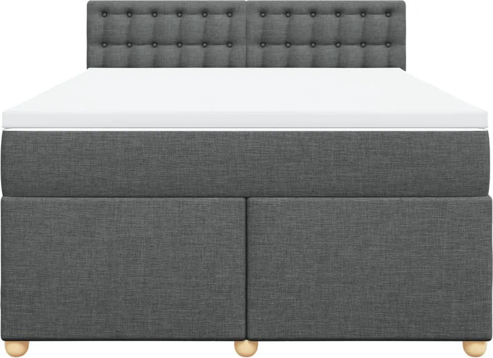 Box spring postel s matrací tmavě šedá 160x200 cm textil 3289046