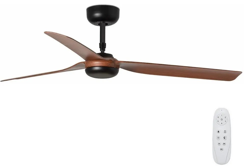 FARO Barcelona FARO 33817 - Stropní ventilátor PUNT hnědá/černá pr. 130 cm + dálkové ovládání FA33817