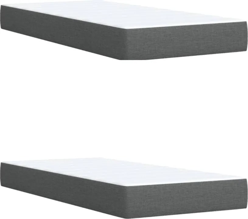 Box spring postel s matrací tmavě šedá 200x200 cm textil 3290589