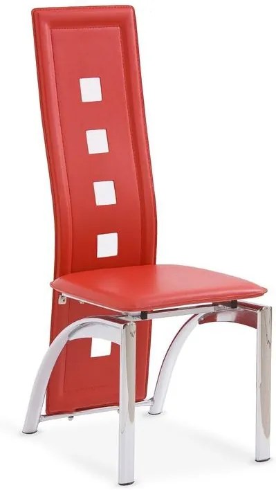 Jídelní židle Myra  chrom / PVC Barva: Červená