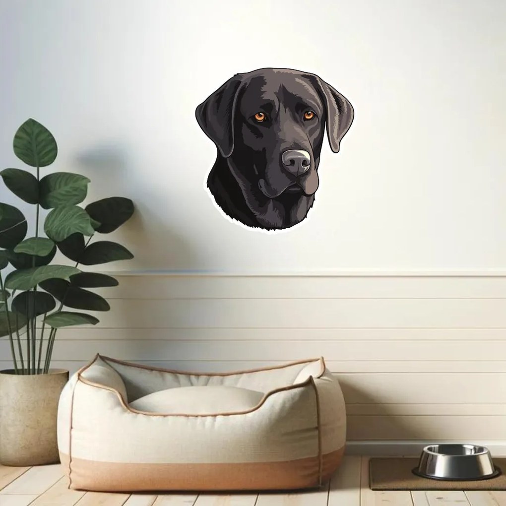 PIPPER. Nálepka Černý Labrador Velikost: 60cm