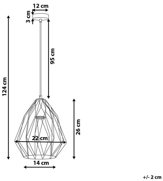 Černá závěsná lampa MAGRA Beliani