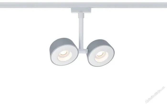 P 95472 URail LED spotové svítidlo Double Pellet 2x4W bílá/chrom stmívatelné - PAULMANN