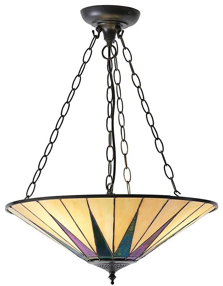 Endon 70754 - Lustr na řetězu Tiffany DARK STAR 3xE27/60W/230V pr. 49 cm