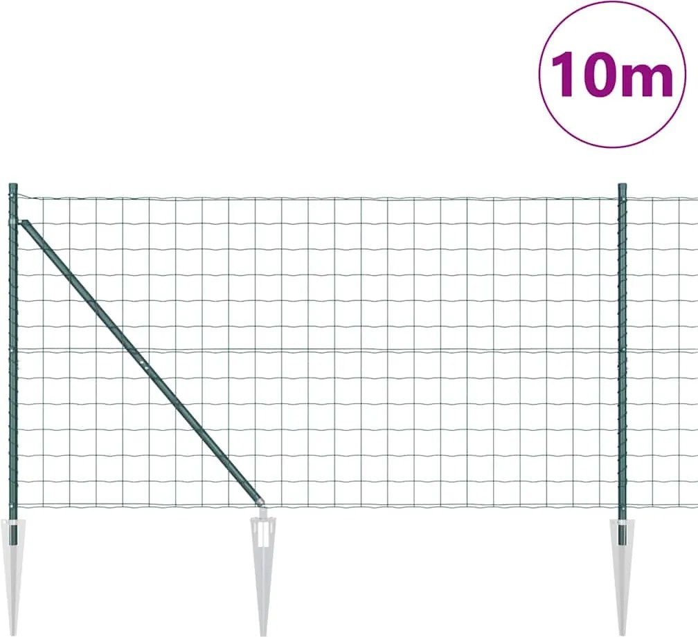 Evropský plot se hroty 10 x 1,2 m Ocel potažená PVC Zelená 3350572