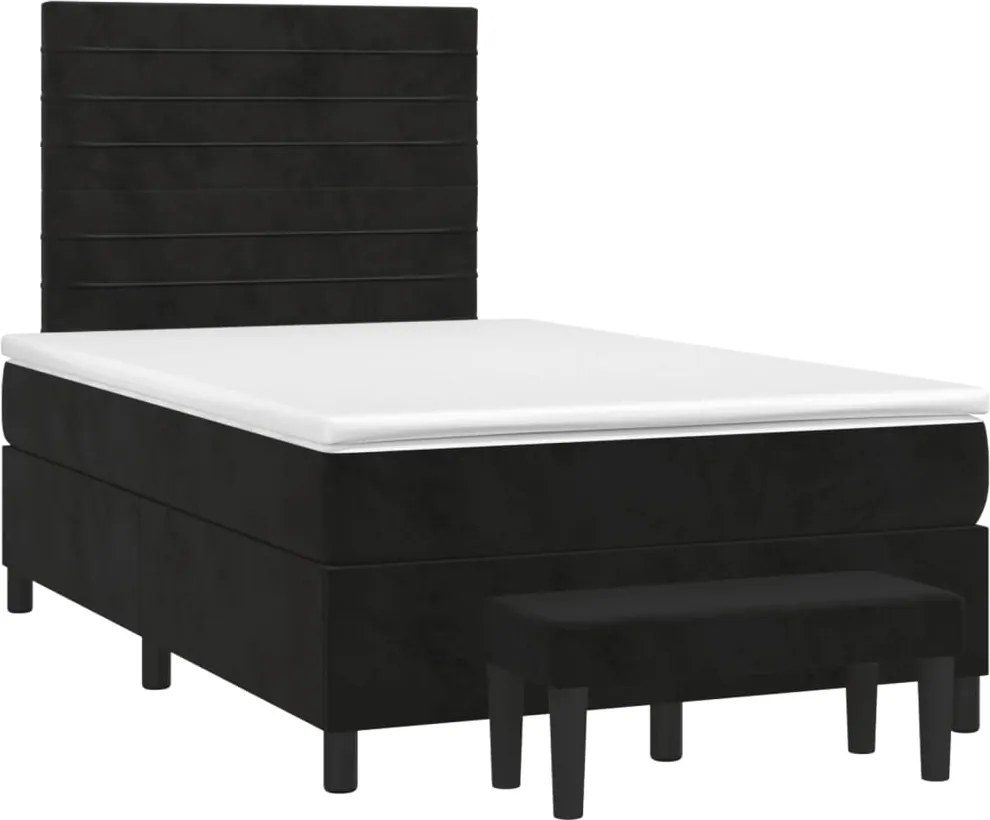 Box spring postel s matrací černá 120 x 200 cm samet 3137895
