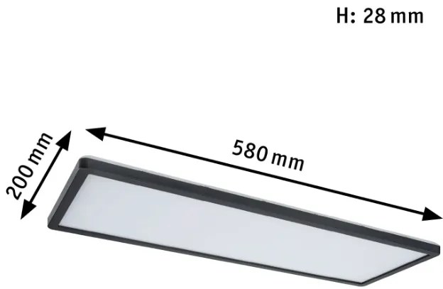Paulmann 71017 Atria Shine, černé stropní svítidlo s korónou, 22W LED 4000K tříkrokové stmívání, 58x20cm