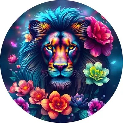 BLUEBIRD Kulaté puzzle Duhový lev / 501 dílků / průměr 45 cm