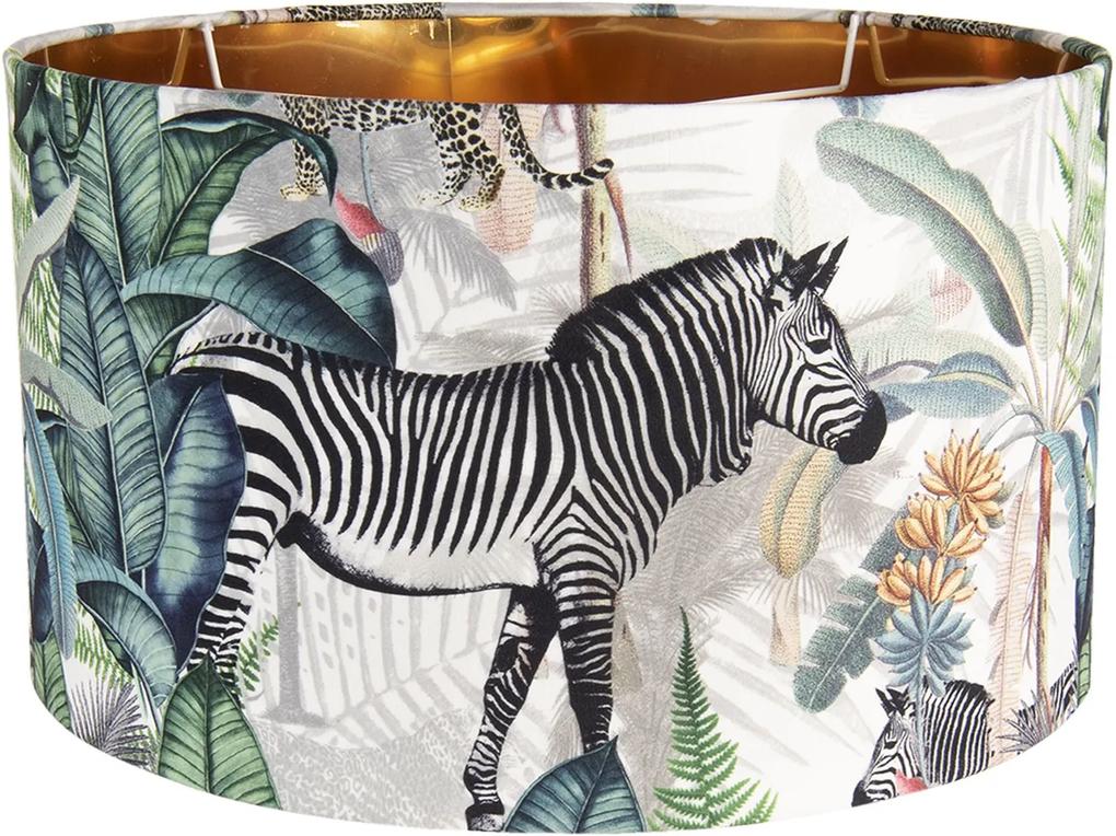 Textilní stínidlo s motivem divokých zvířat Safari – Ø 45*28 cm / E27