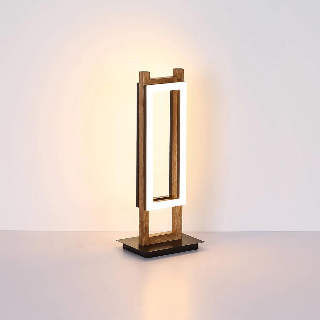 LED stolní lampa Illa v dřevěném designu
