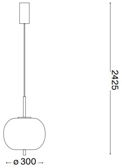 Ideal Lux - LED Lustr na lanku UMILE LED/20W/230V pr. 30 cm CRI 90 mosaz/bílá