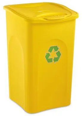 Plastový odpadkový koš BEGREEN na tříděný odpad, objem 50 l, žlutý