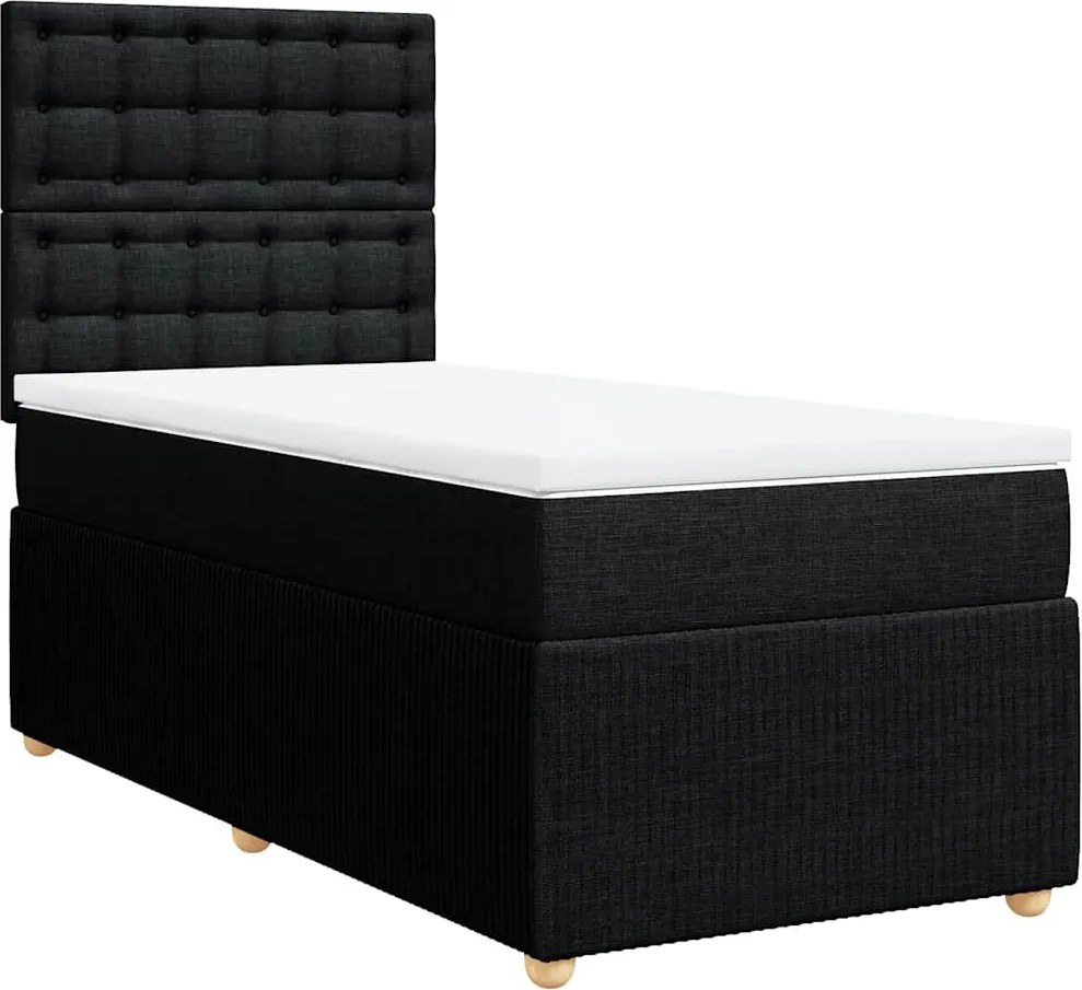 Box spring postel s matrací černá 80 x 200 cm textil 3291899