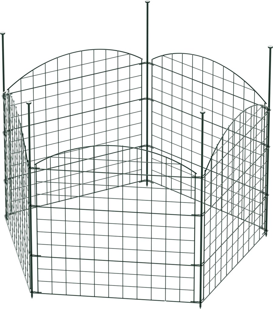 Zahradní plot Wiltec – 770 × 8 × 780 mm, zelená (65014)