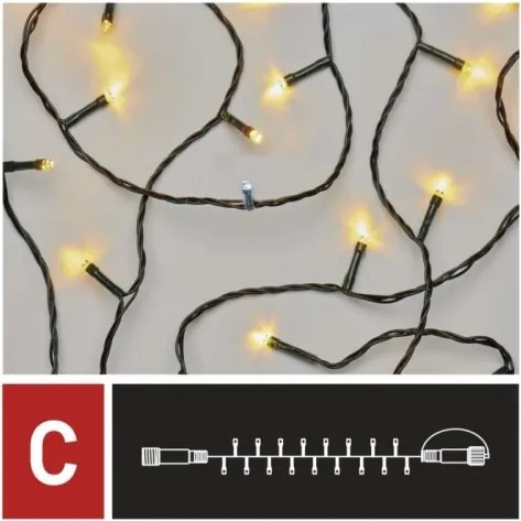 Propojovací vánoční řetěz bez zdroje EMOS Connecting D1AN02 100LED 10m teplá/studená bílá blikající