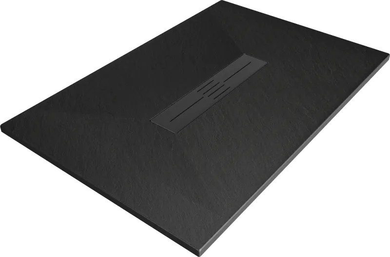 Mexen Toro, SMC obdélníková sprchová vanička 130 x 90 cm, černá, černá krytka, 43709013-B