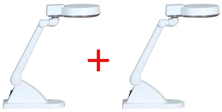 B2B Partner Stolní LED lampa se zvětšovací lupou 1+1 ZDARMA, bílá