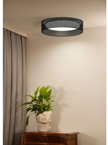 Duolla - LED Stropní svítidlo ROLLER RATTAN LED/24W/230V pr. 45 cm černá