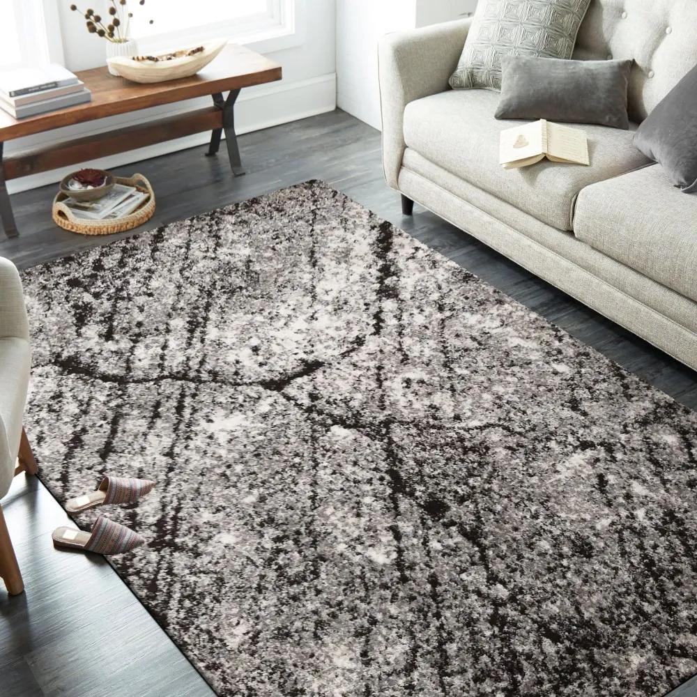 Moderní koberec s motivem mramoru hnědé barvy Šířka: 200 cm | Délka: 290 cm