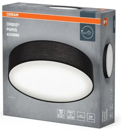 Osram - Stropní svítidlo ORBIS PARIS 2xE27/25W/230V pr. 40 cm černá