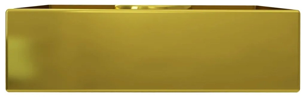 Umyvadlo s otvorem pro baterii - zlaté | 48x37x13,5 cm