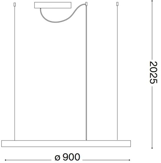 Ideal Lux - LED Stm lustr na lanku ORACLE S LED/42W/230V 4000K pr. 90 cm černá