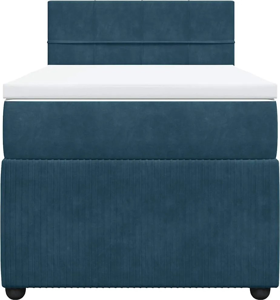 Box spring postel s matrací modrá 90 x 190 cm samet 3289930