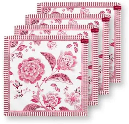 Pip Studio Royal set 4ks látkových ubrousků 40x40cm, červený