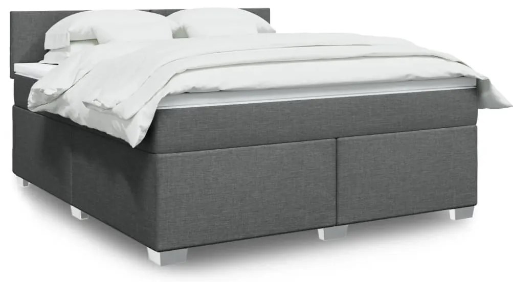 Box spring postel s matrací tmavě šedá 180x200 cm textil 3285961