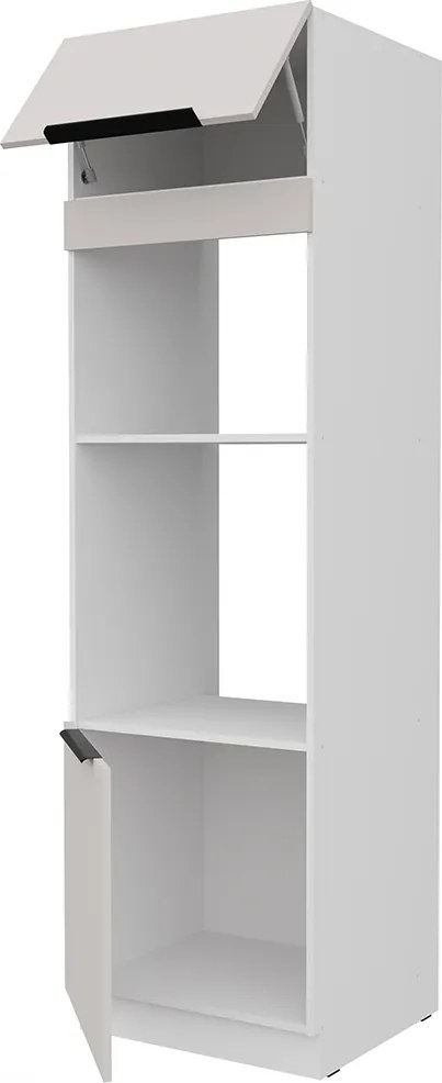 COMO | vysoká skříňka 60 DPM-210 2F na vestavnou troubu a mikrovlnku | 60 cm | bílá/kašmír