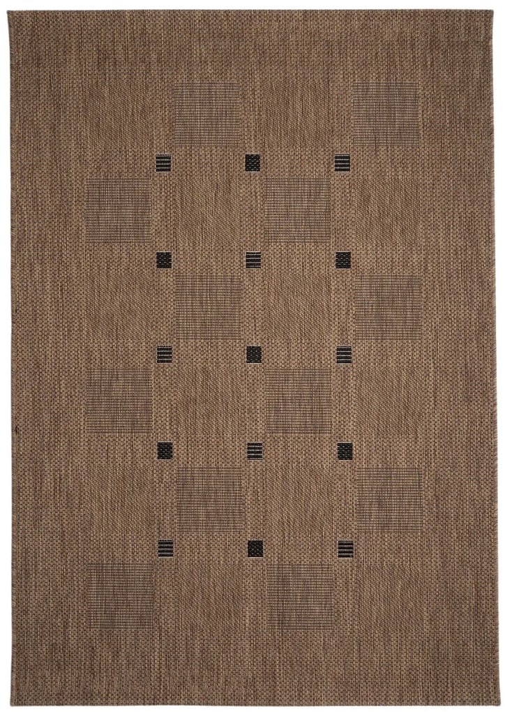 Devos koberce Kusový koberec FLOORLUX Coffee/Black 20079 – na ven i na doma - 200x290 cm