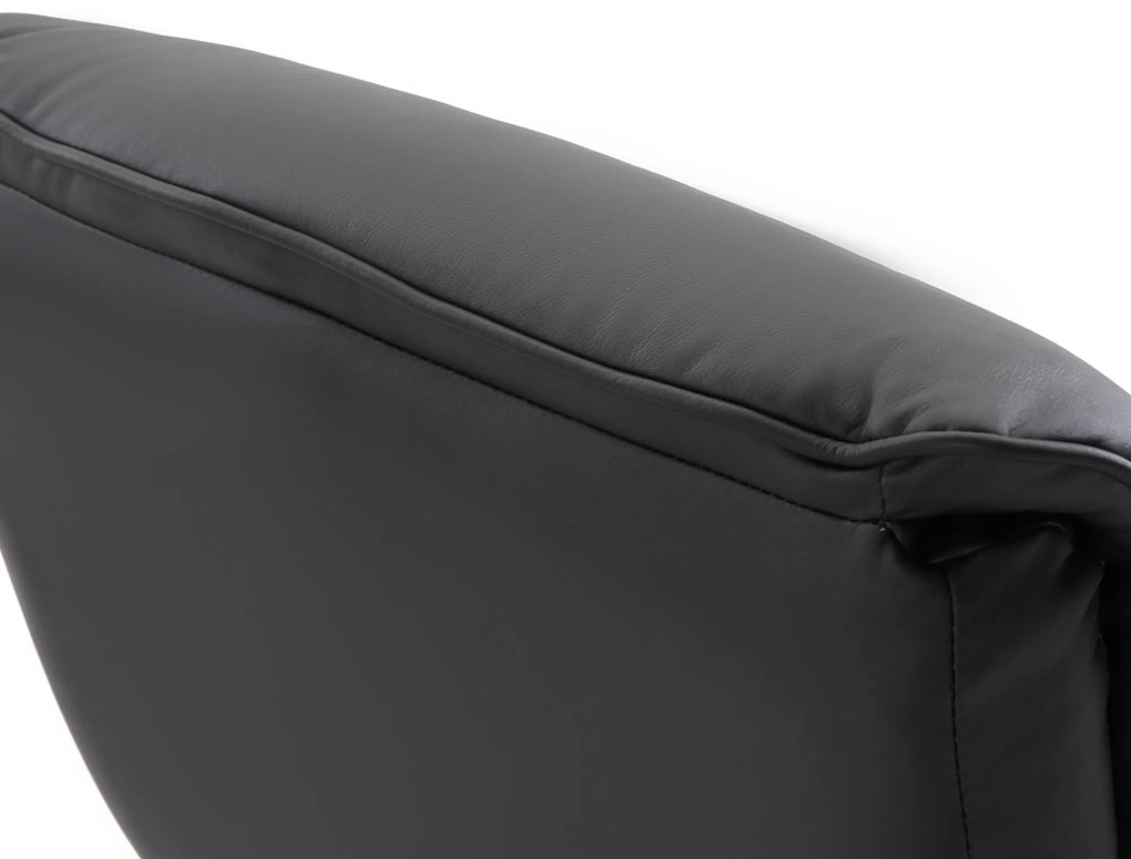 HOMCOM Relaxační křeslo s taburetem Otočné o 360° Naklápěcí o 145° Čalouněné křeslo Chesterfield Potah PU Dřevěné obložení Kovová základna 82x83x110c…